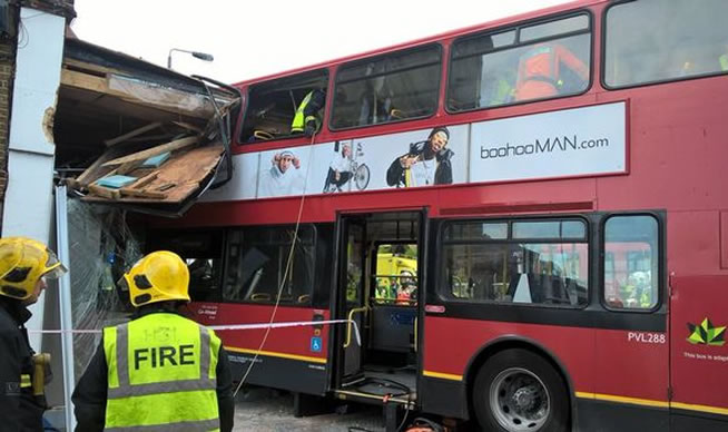 Several passengers injured as London bus crashes into building – Punch ...